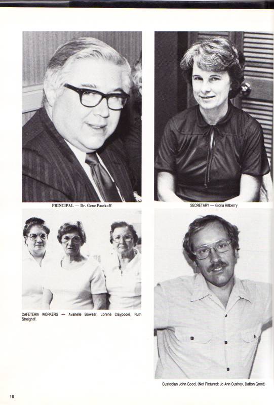 Secretary,Principal,Custodial,Cafeteria Staff